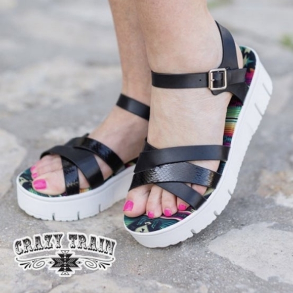 Crazy Train | Shoes | Crazy Train Sarape Sandals Nib | Poshmark